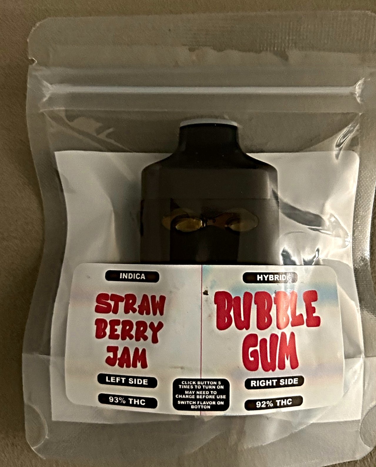 STRAWBERRY JAM 1NDICA & BUBBLE GUM HYBRID 2 G SWITCH VAPE POD $29.98 ...